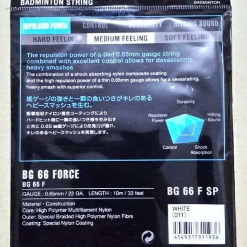 Jual Senar Badmnton Yonex Bg 66 Force Original 100% Di Seller ...