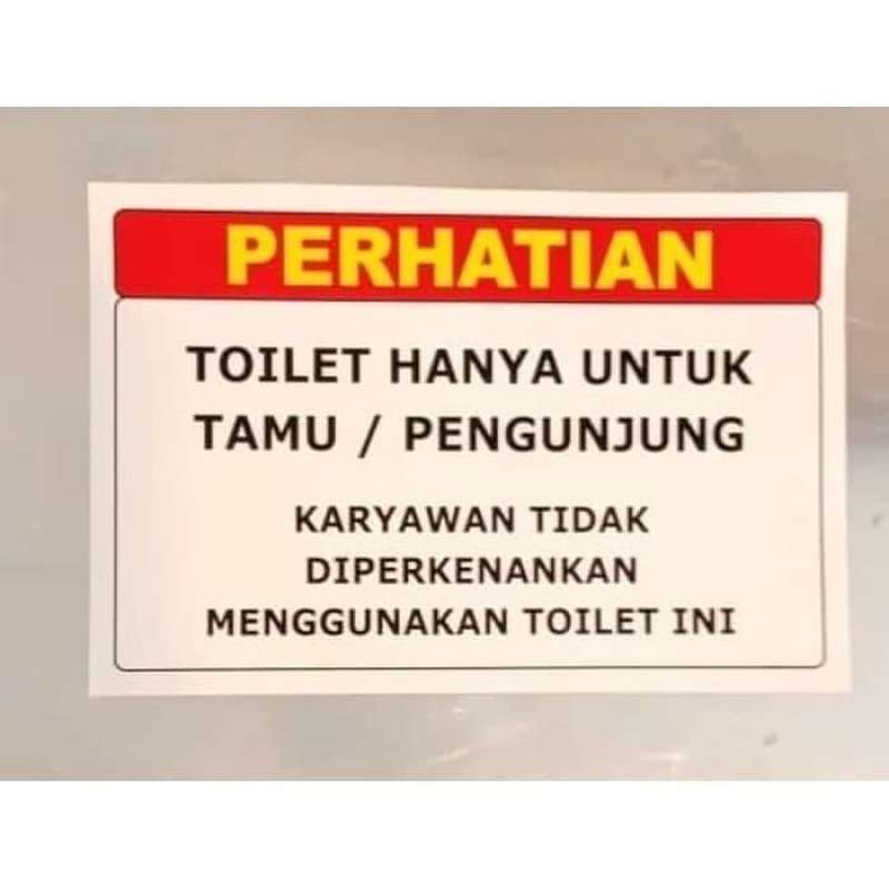 Jual SIGN STICKER TOILET HANYA UNTUK TAMU / PENGUNJUNG di Seller ...
