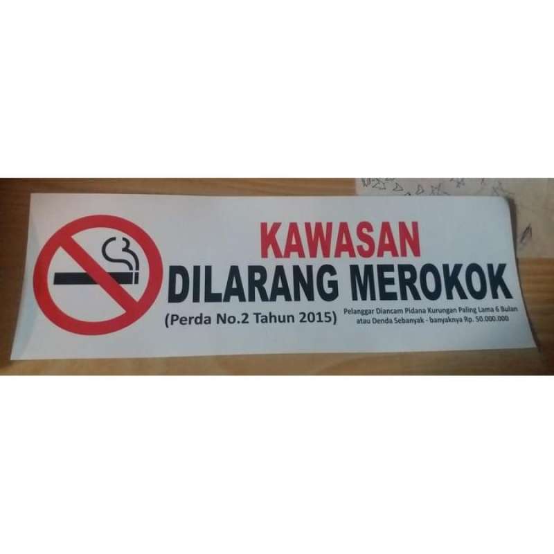 Jual sign stiker KAWASAN DILARANG MEROKOK 30X10CM STIKER K3 RAMBU di ...