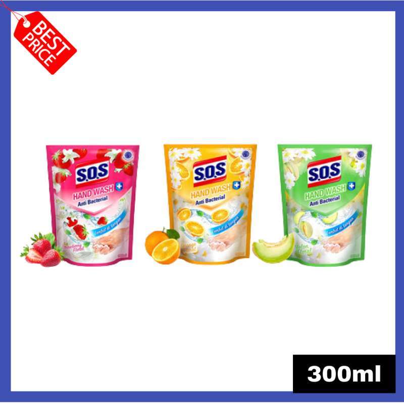 Jual SOS hand soap sabun cuci tangan refill 300ml - all variant di ...