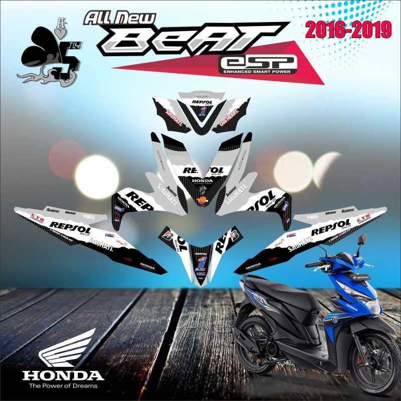 Jual STICKER DECAL HONDA BEAT FI 2016-2019 FULL BODY REPSOL di Seller ...