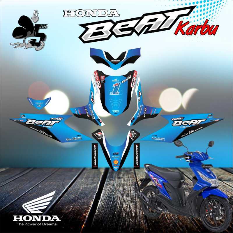 Jual STICKER DECAL HONDA BEAT KARBU FULL BODY BIRU di Seller AS5JLY ...
