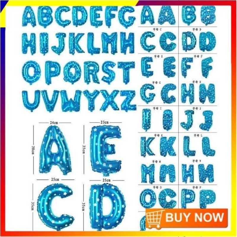 Jual Balon Foil Huruf Biru Bintang Perlengkapan Pesta A-m - Biru K Di ...