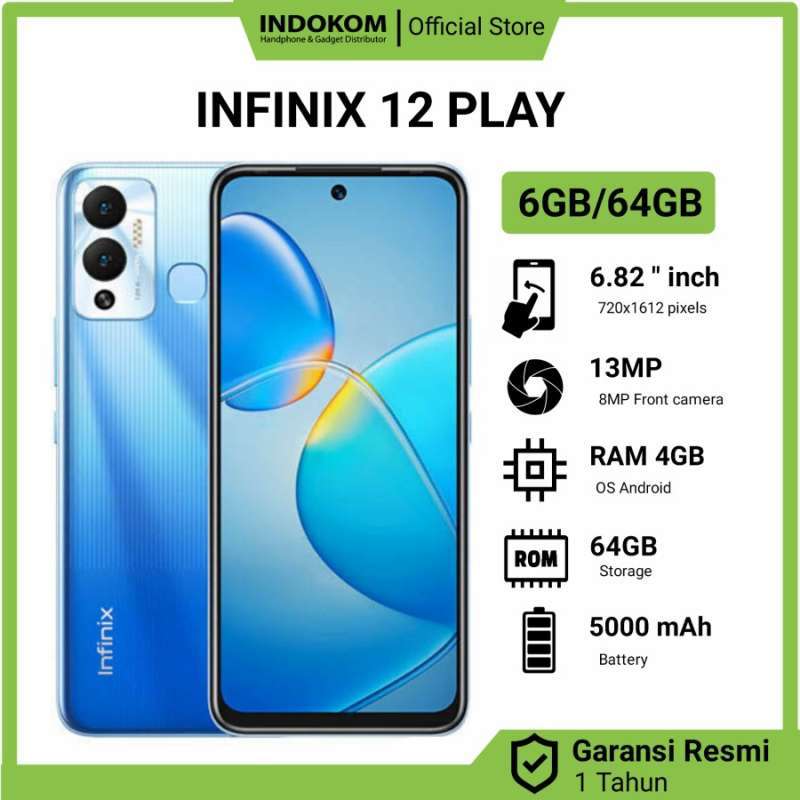 Jual Infinix Hot 12 Play 4GB/64GB di Seller Indokom Official Store ...