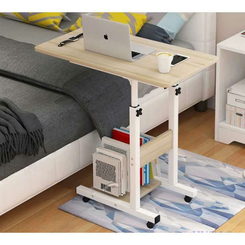 Promo Stand Meja Laptop Roda Portable Dengan 1 Rak Bawah/Meja Kerja ...