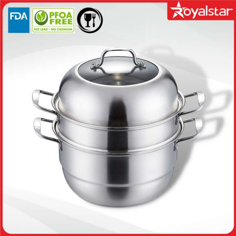 Jual Panci Steamer Stainless Steel 3 Susun Panci Serbaguna Panci Kukus di Seller AM_id ...