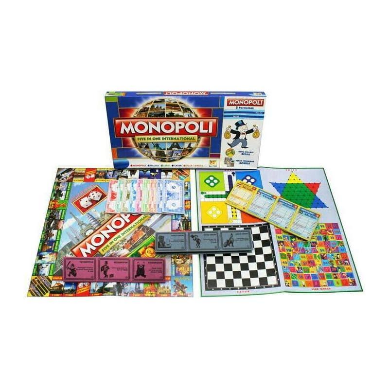 Jual Monopoly 5 In 1 Monopoli Halma Ular Tangga Ludo Catur Mainan ...