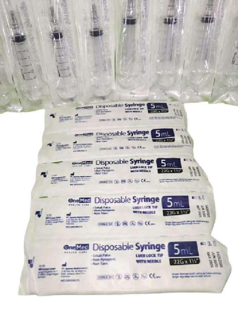 Jual Spuit Onemed/ Syringe/ Alat Suntikan/ Alat Injeksi 5ml Per Box Di ...