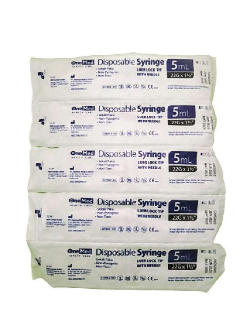 Jual Spuit Onemed/ Syringe/ Alat Suntikan/ Alat Injeksi 5ml Per Box Di ...