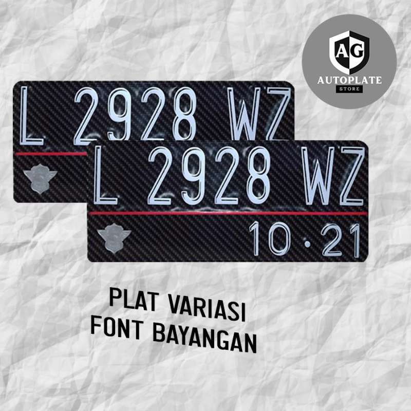 Jual Plat Motor Variasi Bayangan + Carbon + Hologram Baut Tanam ...