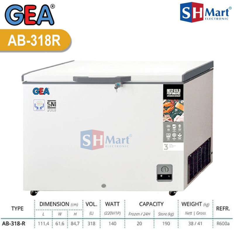 Jual Chest Freezer Gea Kapasitas 318 Liter Ab-318r / Ab318r Freezer Box ...