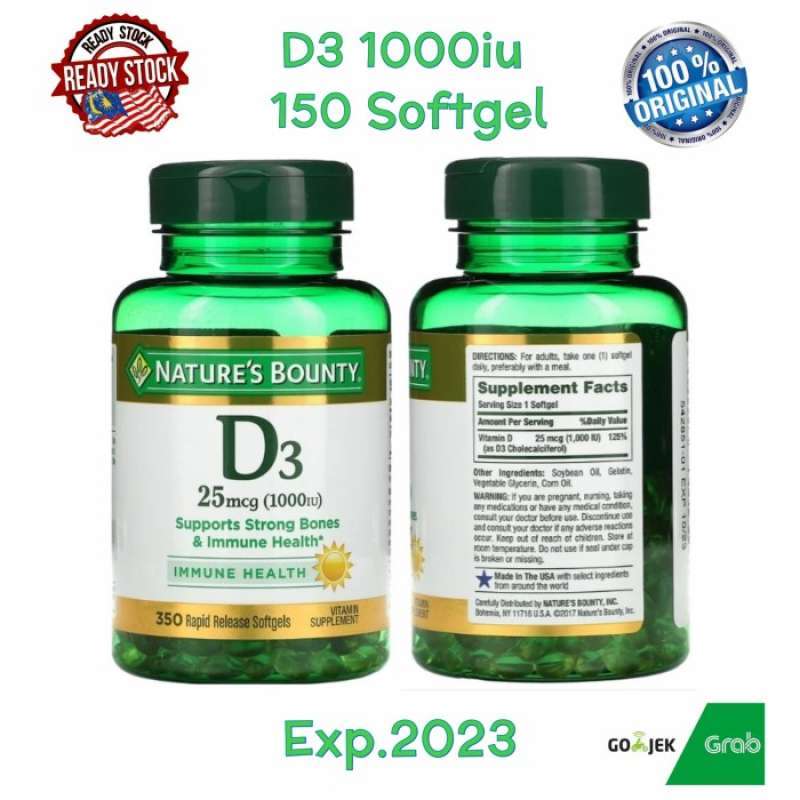Promo Natures Bounty D3 5000 iu 150 Softgels / Vitamin D3 / Vitamin ...