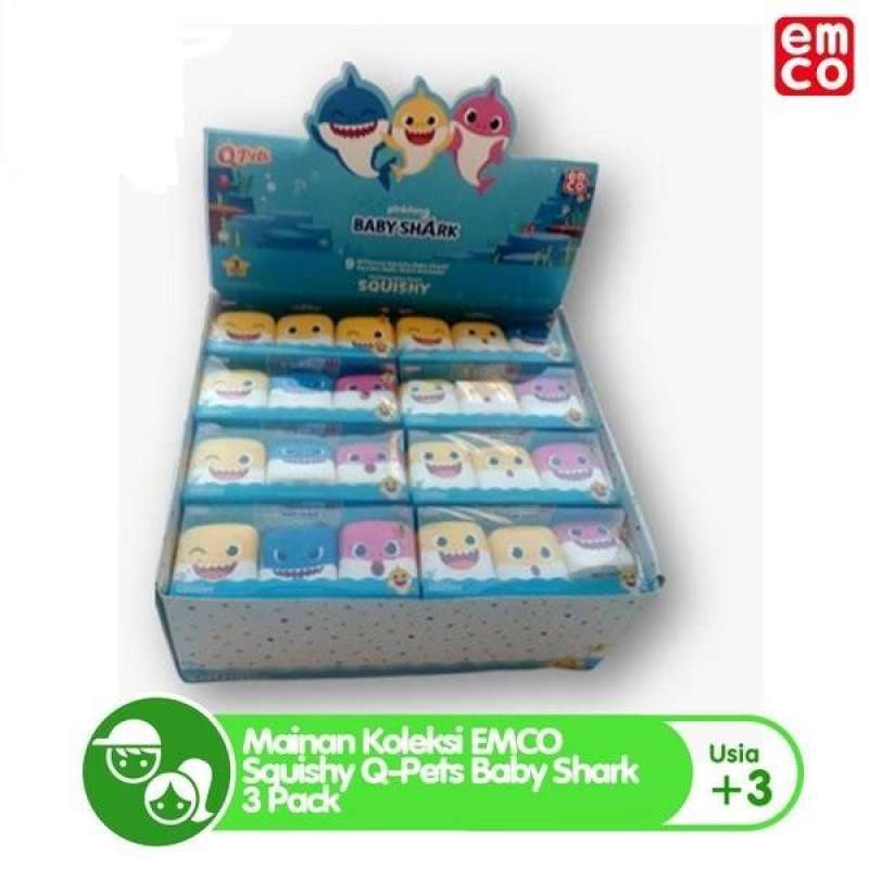 Jual Emco Q-Pets Pinkfong Baby Shark Squishy Isi 3 6690 / mainan Q PETS ...