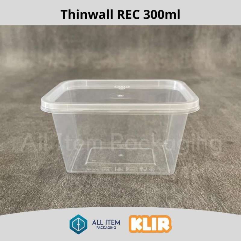 Jual Thinwall KLIR RECTANGLE 300ml / Kotak Plastik / Kotak Makan @25 Pcs di Seller All Item ...