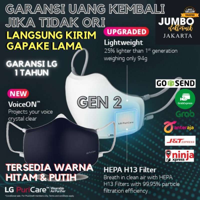 Jual LG Mask Wearable Air Puricare Masker LG Purifier HEPA Filter ...