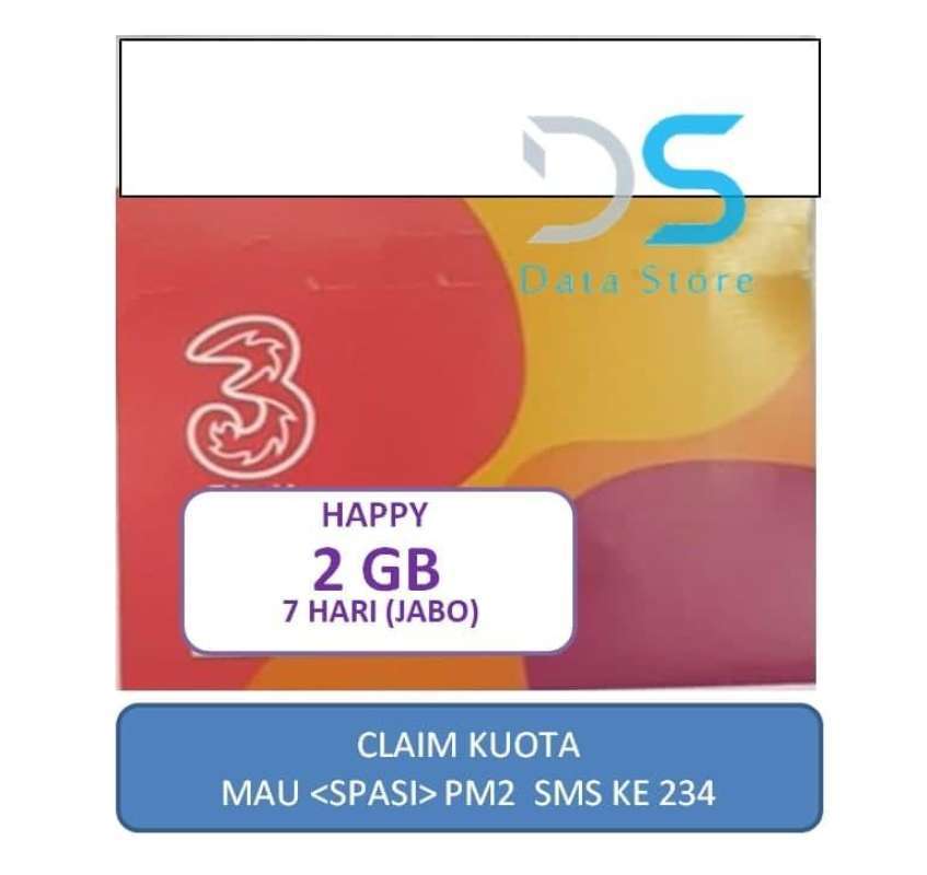 Jual Perdana Three Happy 2 Gb (jabodetabek) Di Seller Data Store ...