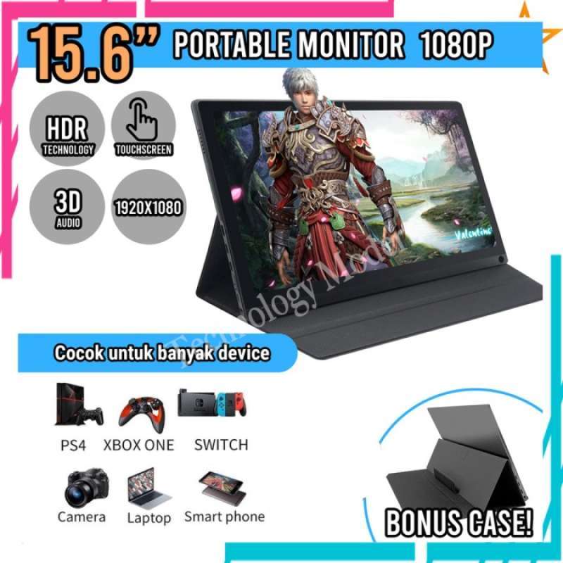 Jual Portable LED Touchscreen Monitor 15.6 (Input: USB type-C & HDMI ...