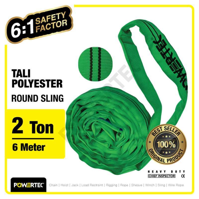 Promo Round Sling / Roundsling 2 Ton x 6 Meter POWERTEC Double Jacket ...