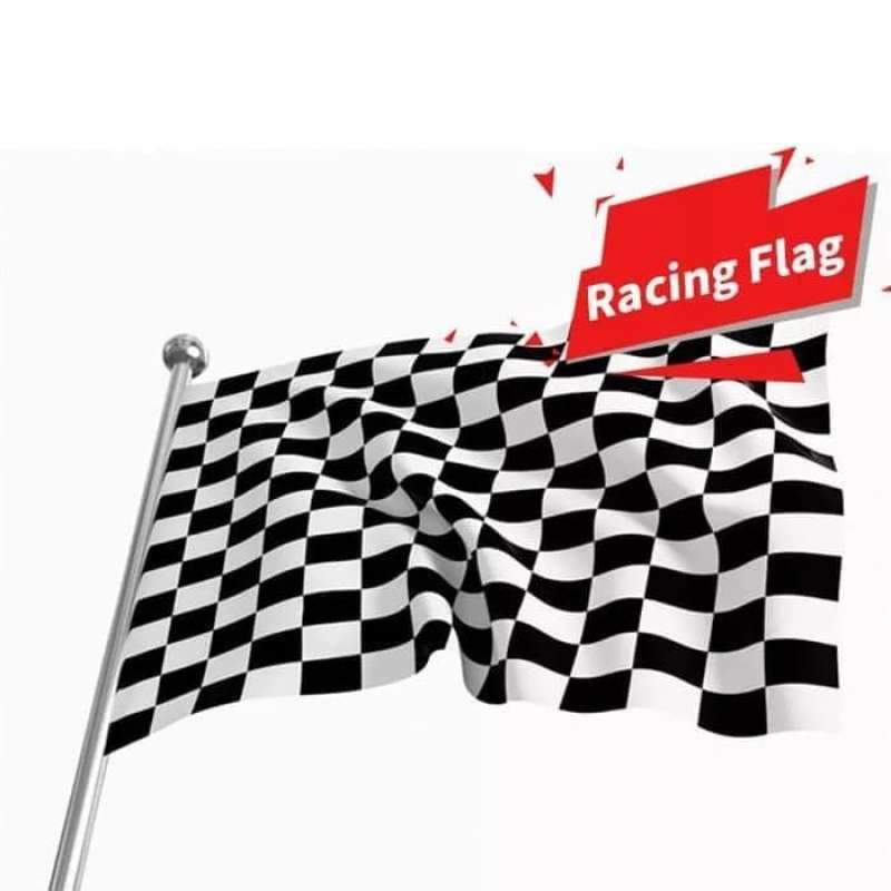Promo Bendera Racing Lomba Balap Kotak Hitam Putih Catur 150*90 CM ...
