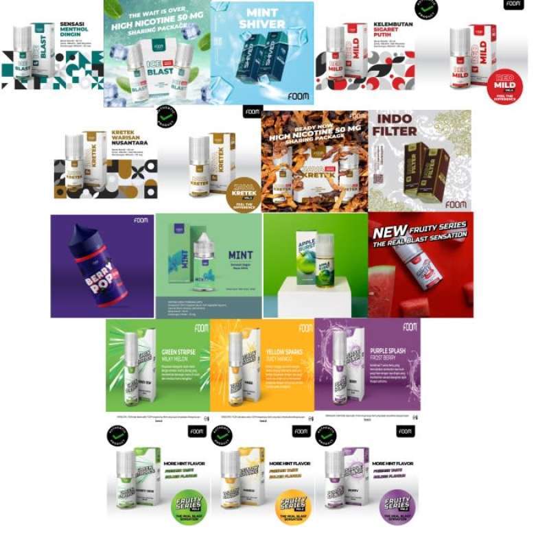 Jual Dijual foom liquid 30ml iceblast red mild java kretek yellow green ...