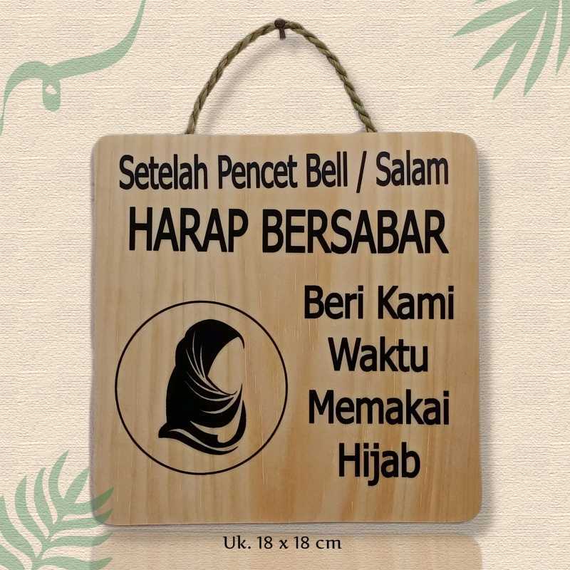 Promo Sign Kayu Setelah Pencet Bell Harap Bersabar | Wood Sign Modern ...