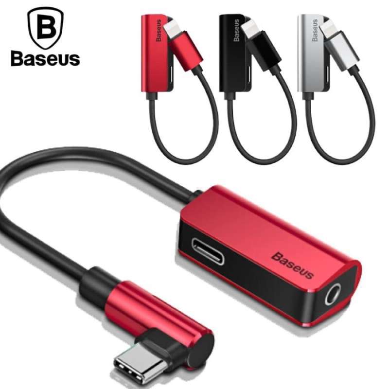 Jual BASEUS L45 Audio Converter Type C Splitter For Music & Charging di ...