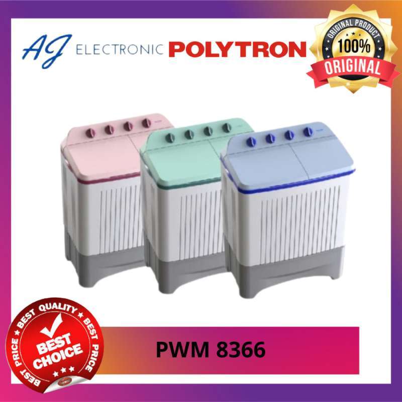 Jual Mesin Cuci Polytron Pwm-8366 / Pwm8366 , 2 Tabung 8 Kg Di Seller ...