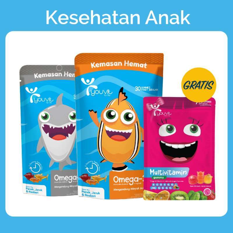 Jual Youvit Multivitamin Omega-3 Anak untuk 60 Hari GRATIS 1 ...