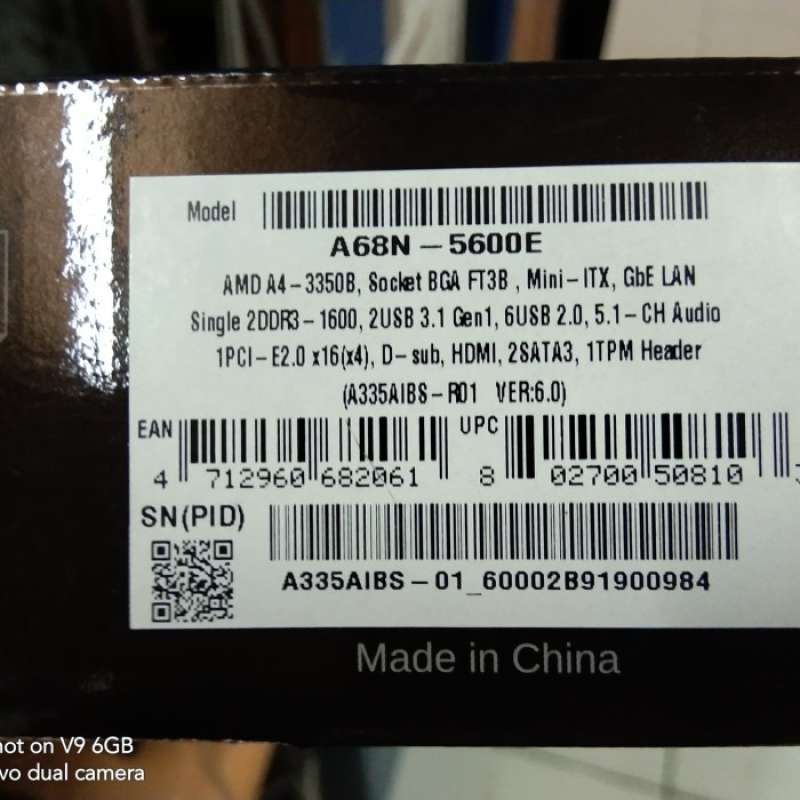 Promo Motherboard Biostar A68n-5600e Amd On Board A4-3350b Ddr3 Mini ...
