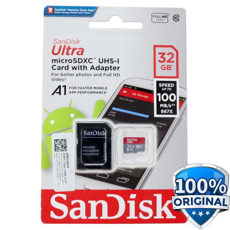Jual SanDisk Ultra microSDHC/XC Card UHS-I Class 10 A1 with SD Card Adapter Storage Internal 64 ...