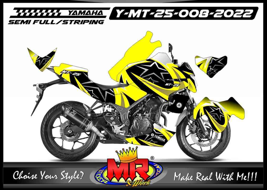 Promo Stiker Sporty Decal Motor Yamaha MT25 FullBody Racing Stiker ...