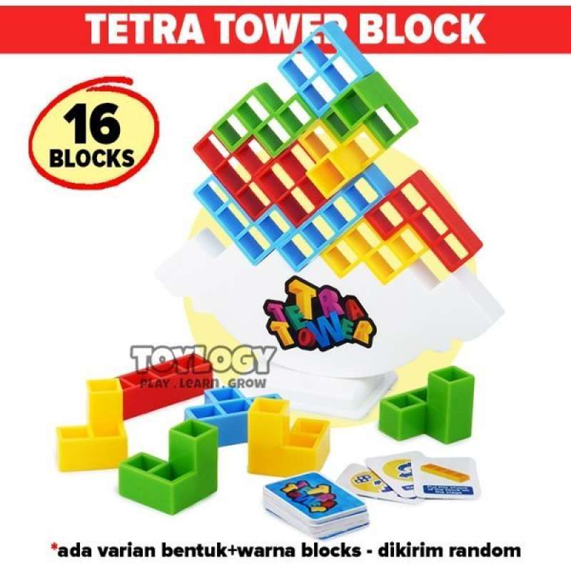 Promo Toylogy Mainan Balok Keseimbangan Permainan Keluarga Tetra Tower ...