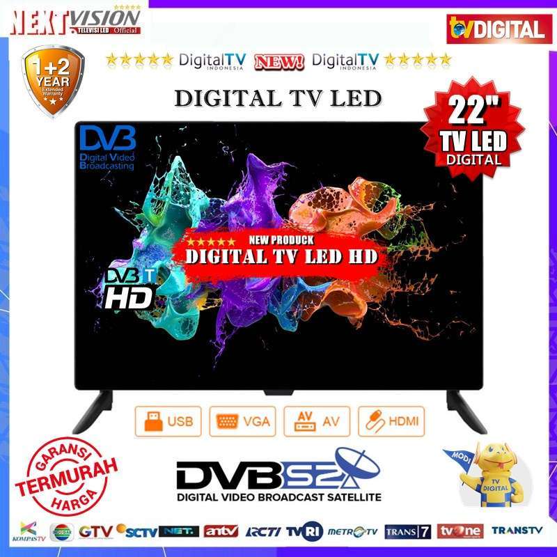 Jual TV LED 22 inch FULL LAYAR HD Support USB HDMI Bisa buat Monitor ...