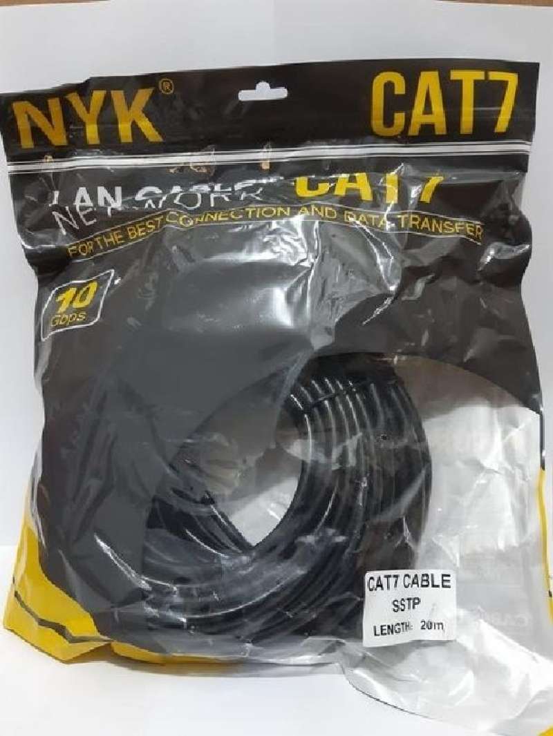 Jual Kabel Lan Cat 7 Nyk 20 Meter Gold Plated Original Cable Lan Cat7 ...