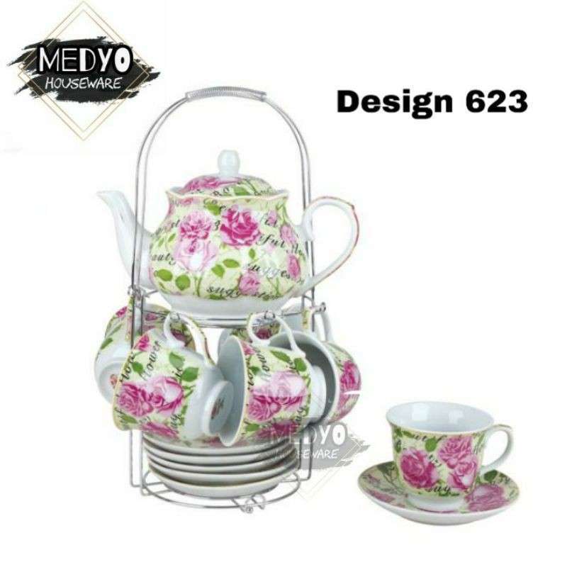 Jual Cangkir Set + Teko Mini Keramik PREMIUM Europa Classic Style di ...