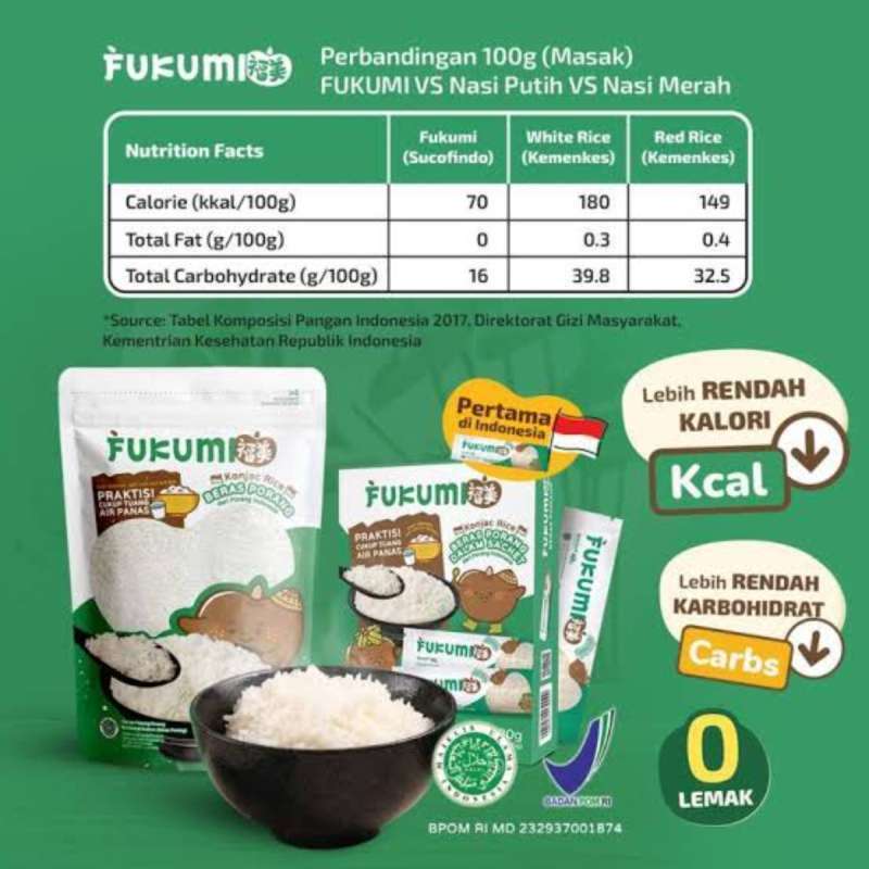Jual Fukumi Beras Porang Box Sachet - Shirataki/konjac Rice Karton Di ...