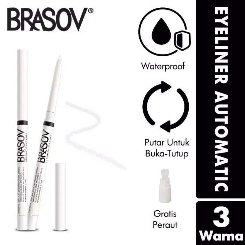 Promo Brasov Eyeliner Auto Matic Putar Waterproof - Putih Diskon 51% Di ...