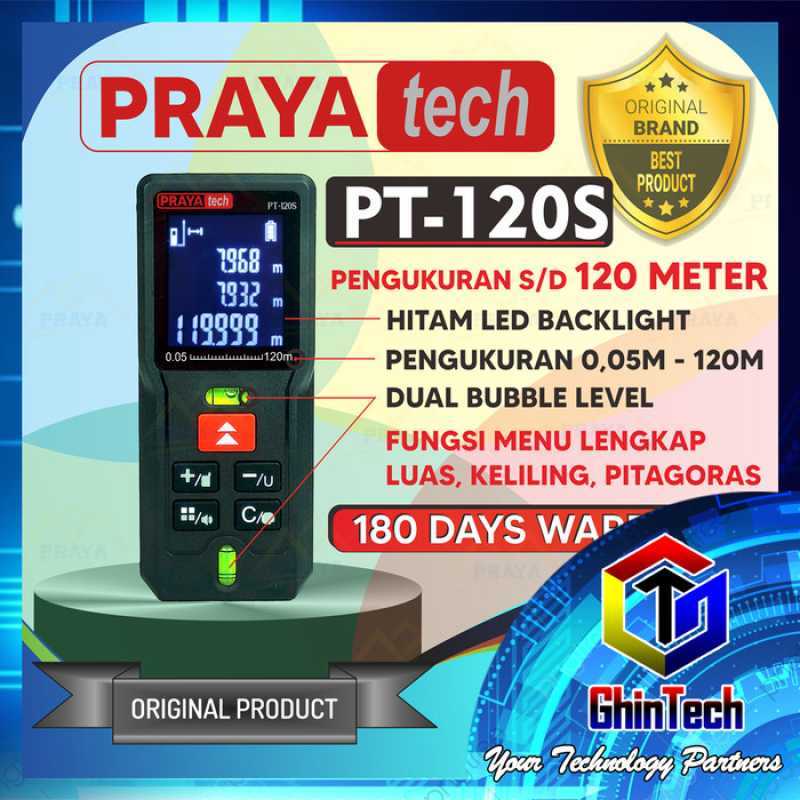 Promo Meteran Laser Digital / Alat Ukur Jarak Digital 120M PT-120S ...