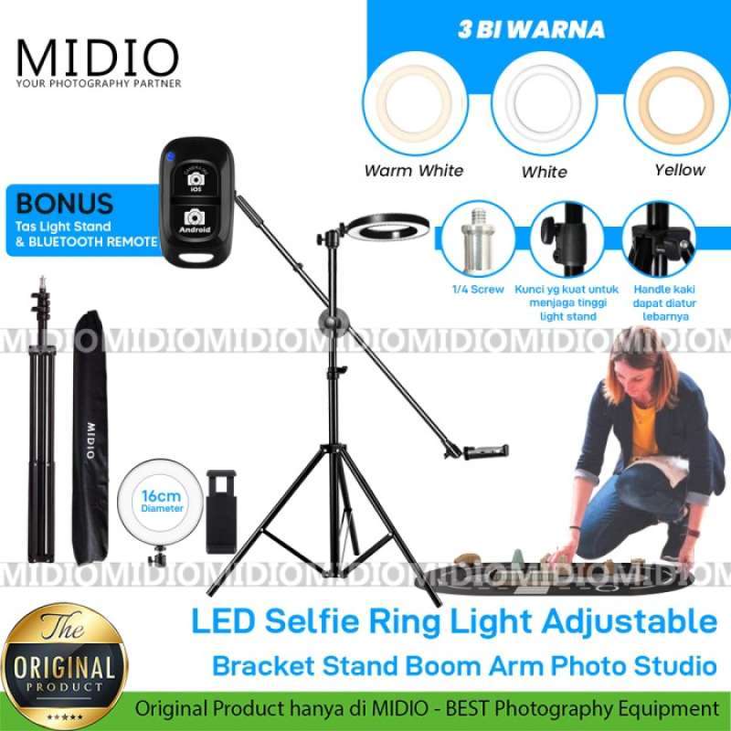 Jual Overhead Tripod Midio Spc04 Tripod Plus Ringlight Midio + Holder ...
