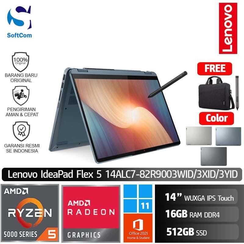 Promo Lenovo Ideapad Flex 5 14alc7 3wid 3xid 3yid Laptop 2 In 1 [amd Ryzen 5-5500u/16gb/512gb ...