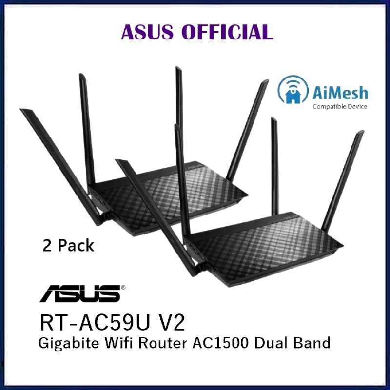 Promo Asus Rt-Ac59U V2 Aimesh 2 Pack Wifi Ac1500 Wireless Router Ac59U ...