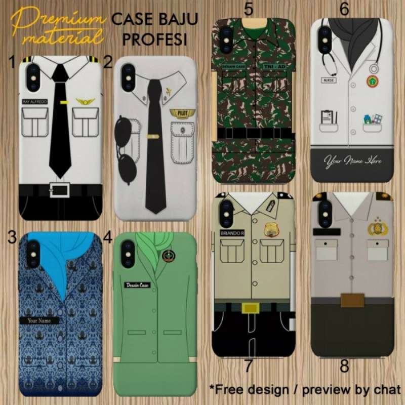 Promo Case Seragam Baju Profesi Lengkap Nama Premium Casing Material ...