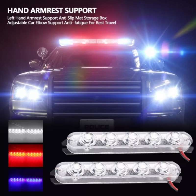 Jual LAMPU LED STROBO GRILL SLIM MOBIL 5 TITIK 12V DRL KEDIP BLITZ 2 ...