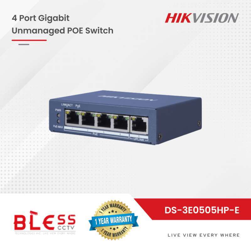 Jual Hikvision DS-3E0505HP-E 4 Port Gigabit Unmanaged POE Switch di Seller Bless_CCTV - Kenanga ...