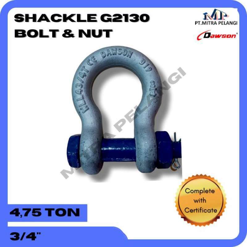 Jual Shackle / Segel Omega 3/4 - 4,75 Ton Hot Dip Galv. Bolt Type ...