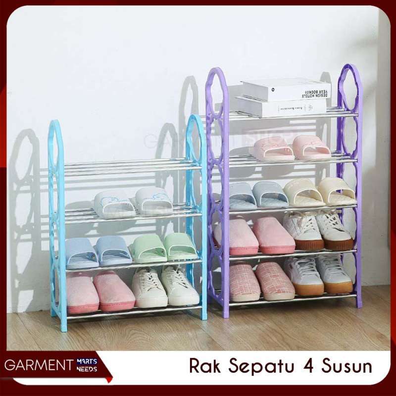 Promo Rak Sepatu Sandal 4 Susun Portable Bongkar Pasang Kitchen Rack ...
