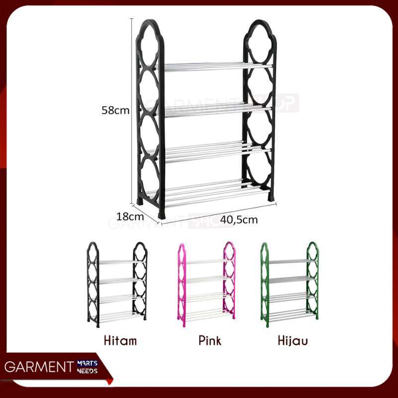 Promo Rak Sepatu Sandal 4 Susun Portable Bongkar Pasang Kitchen Rack ...