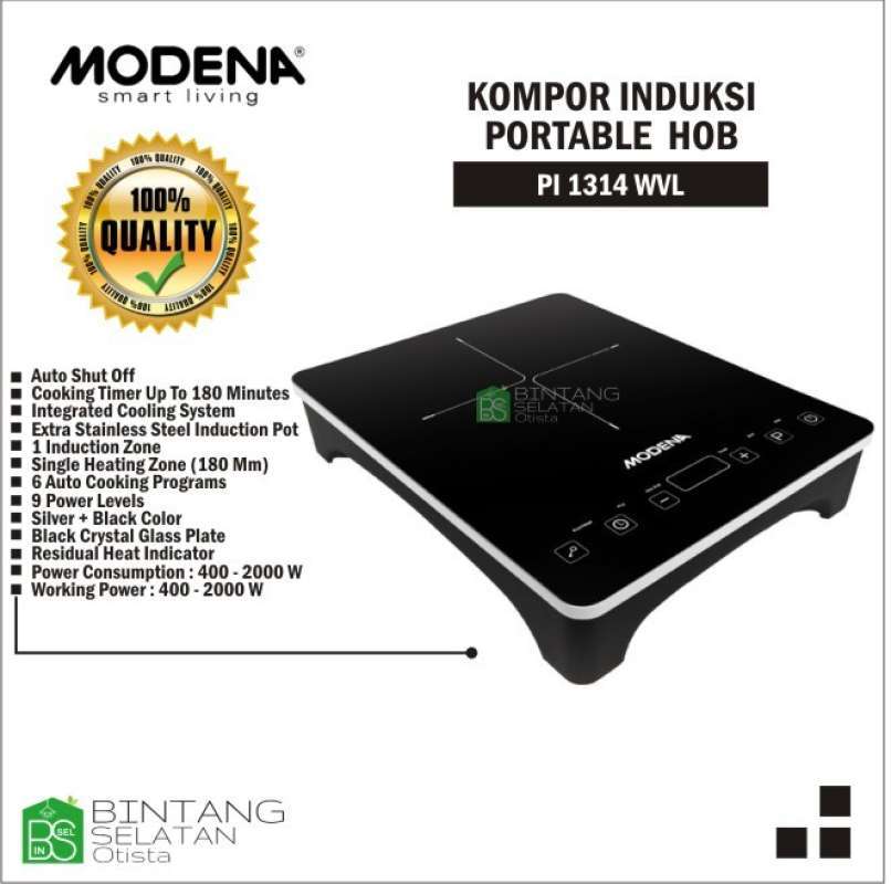 Jual MODENA KOMPOR INDUKSI PORTABLE INDUCTION HOB PI 1314 W V L di ...