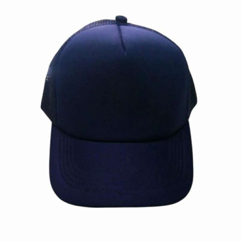 Jual TOPI JALA POLOS TRUCKER HAT NYENTRICK WARNA BIRU NEVI PRIA WANITA ...