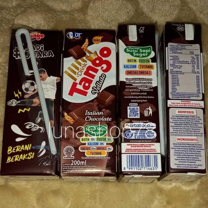 Jual Minuman susu UHT rasa coklat Tango Velluto 200ml di Seller ...